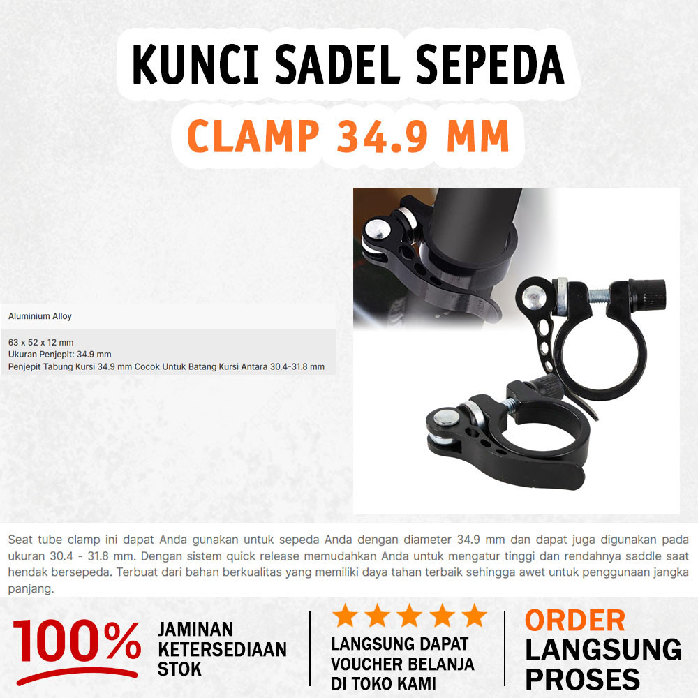 Jual Kunci Sadel Sepeda Quick Release Bike Seat Tube Clamp 34.9mm Suit ...