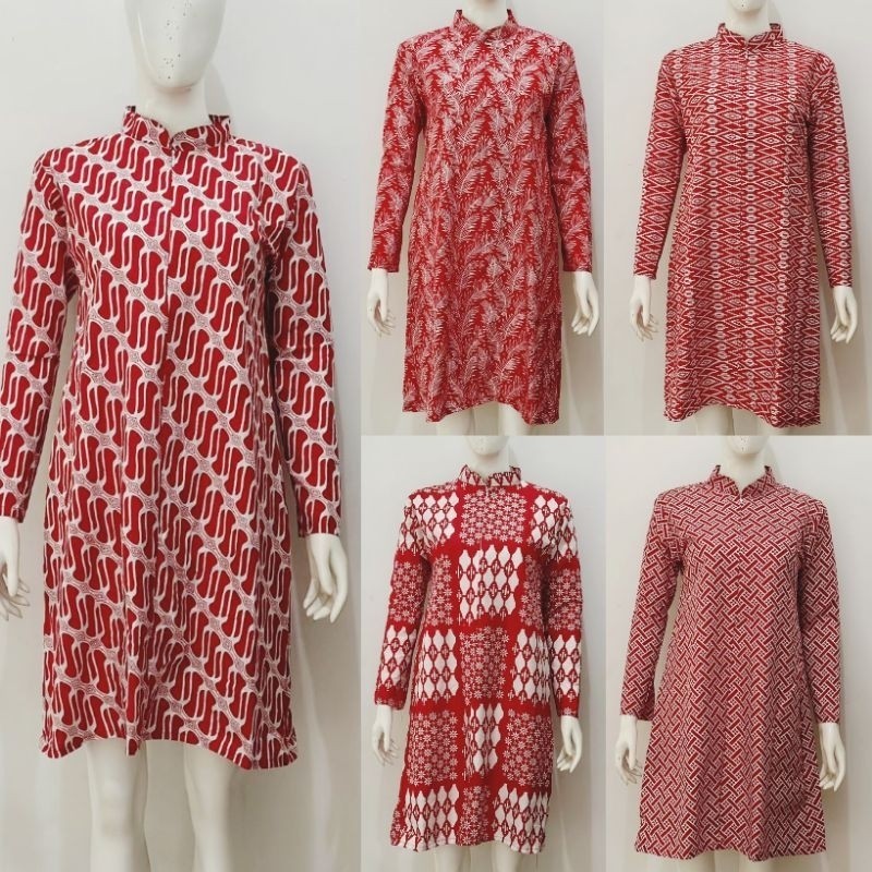 Jual Tunik batik merah putih 160 - tunik batik modern - tunik batik ...
