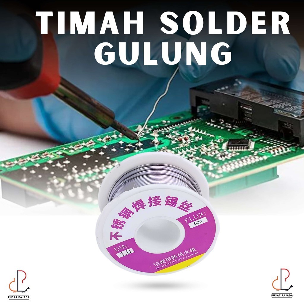Jual Lead Roll Soldering Timah Kawat Solder Gulung Diameter 0,8mm 50g ...