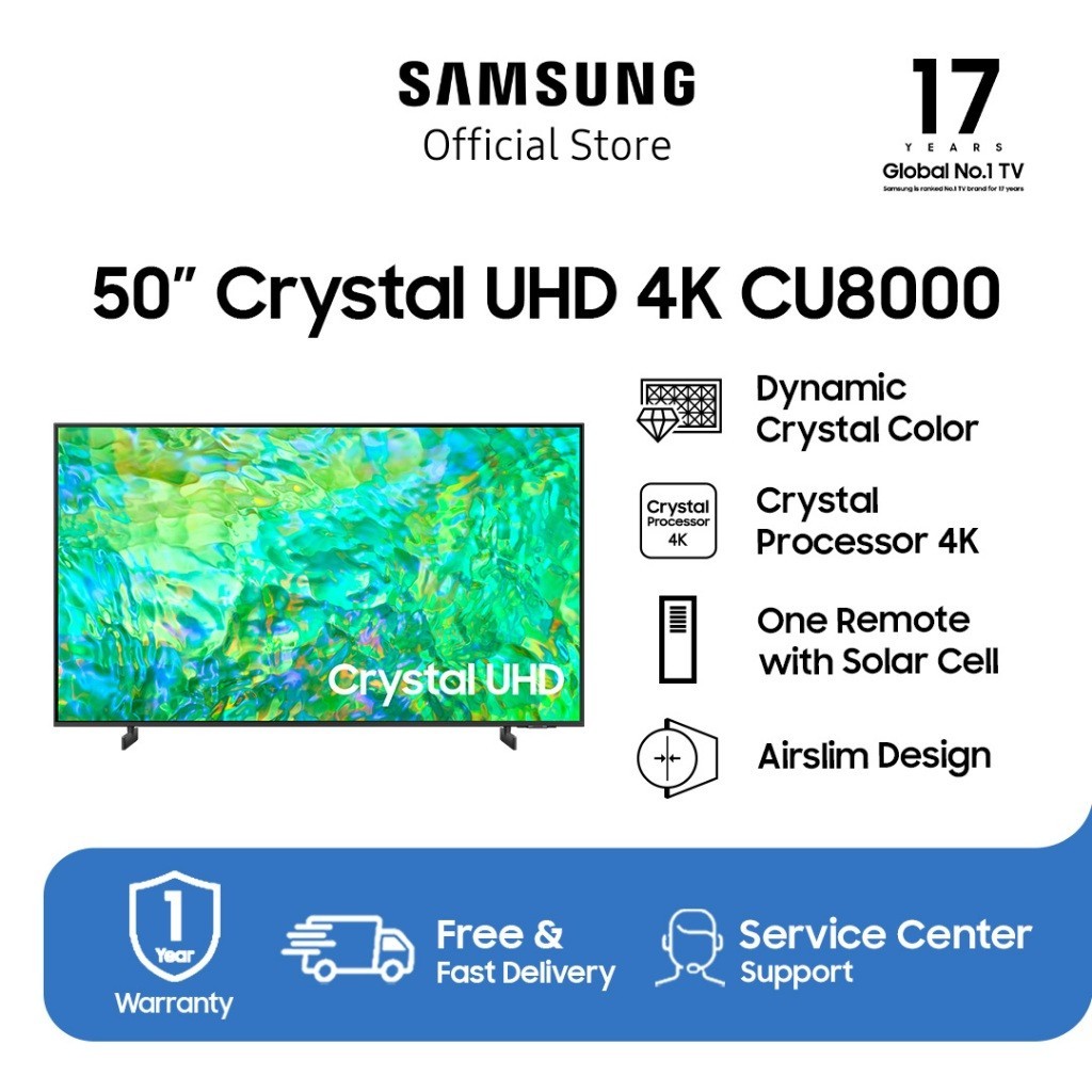 Jual PROMO SPESIAL Samsung Smart TV 50 inch Crystal UHD CU8000 dengan Dynamic Crystal Color ...