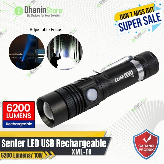 Jual Lampu Senter Led Mini USB Cas Rechargeable Outdoor Waterproof XML ...