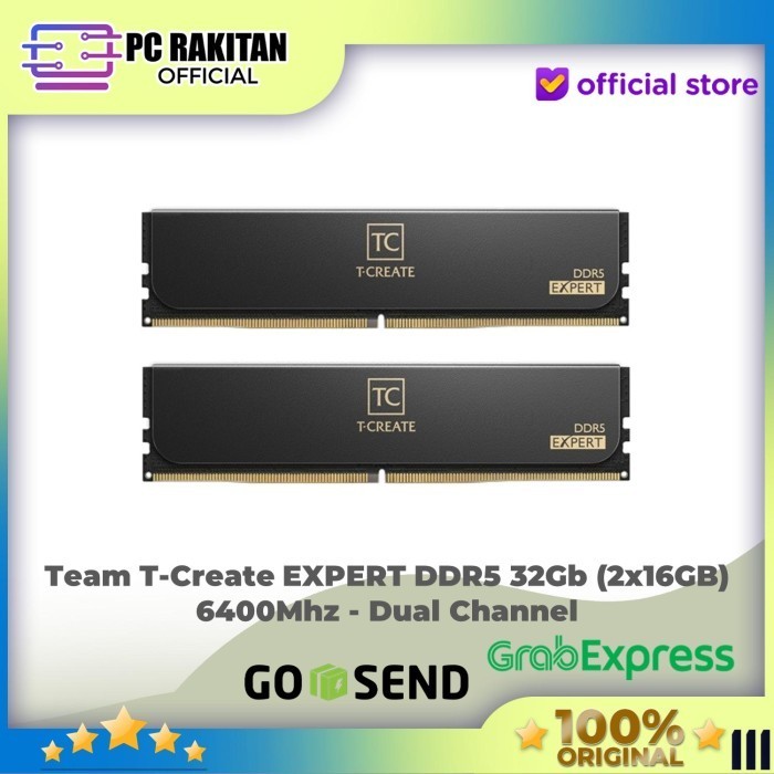 Jual TEAM T-CREATE EXPERT RAM LONGDIMM DDR5 32GB (16GBX2) 6400MHZ BLACK ...
