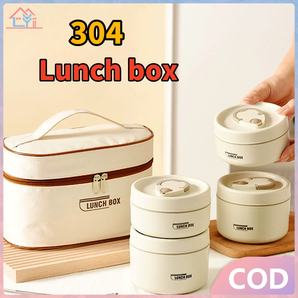 Jual 【COD】304 Lunch box/Kotak Makan Portable Tahan Panas / Container ...