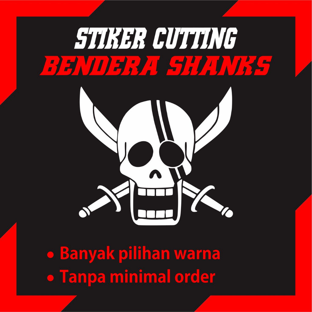 Jual Stiker Logo Bendera Akagami No Shanks Rambut Merah Pirate | Shopee ...