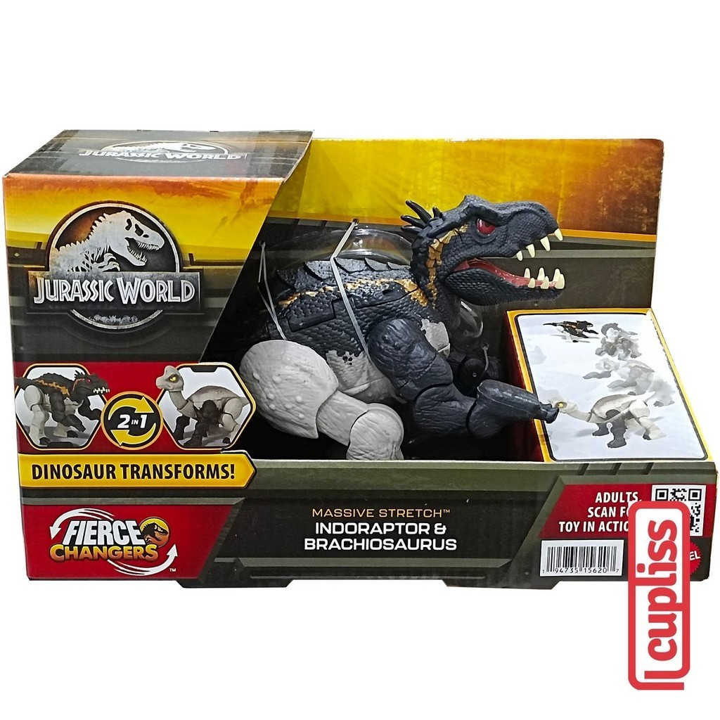 Jual Mattel Jurassic World HPD35 Indoraptor Brachiosaurus Fierce ...