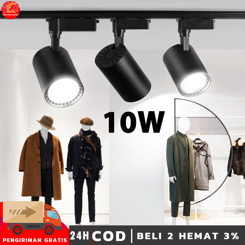 Jual lampu rell track led sorot 10W Lampu Spotlight LED Rail Track Lamp ...