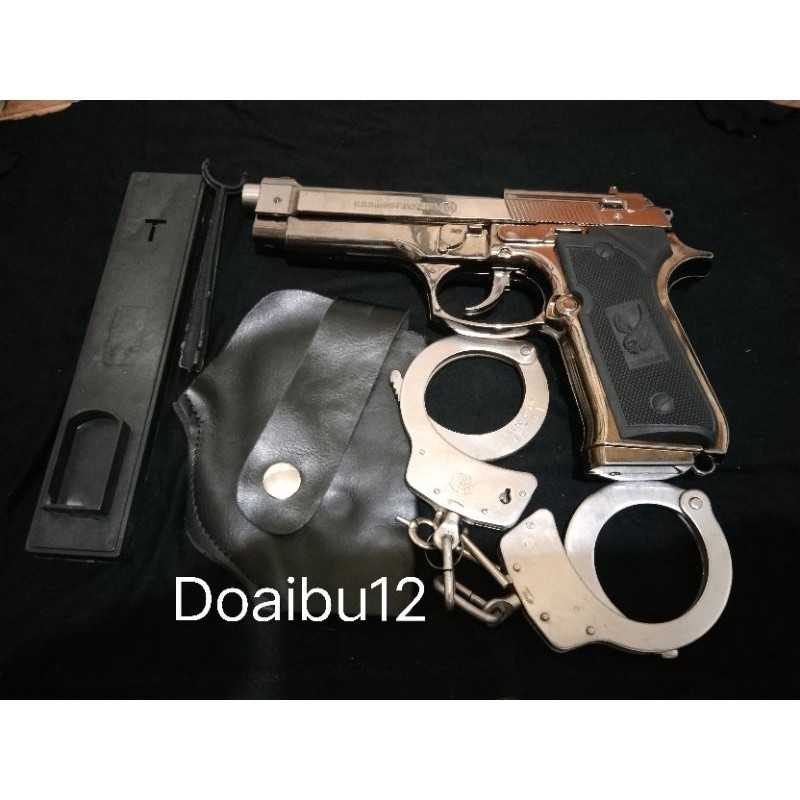 Jual Korek Api Pistol Bareta Silver Besar Api bara Free Sarung Dan ...