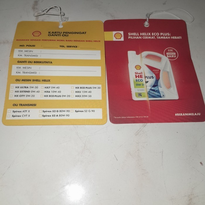Jual Kartu gantungan kilometer ganti oli mobil motor label service berkala - shell Eco | Shopee ...