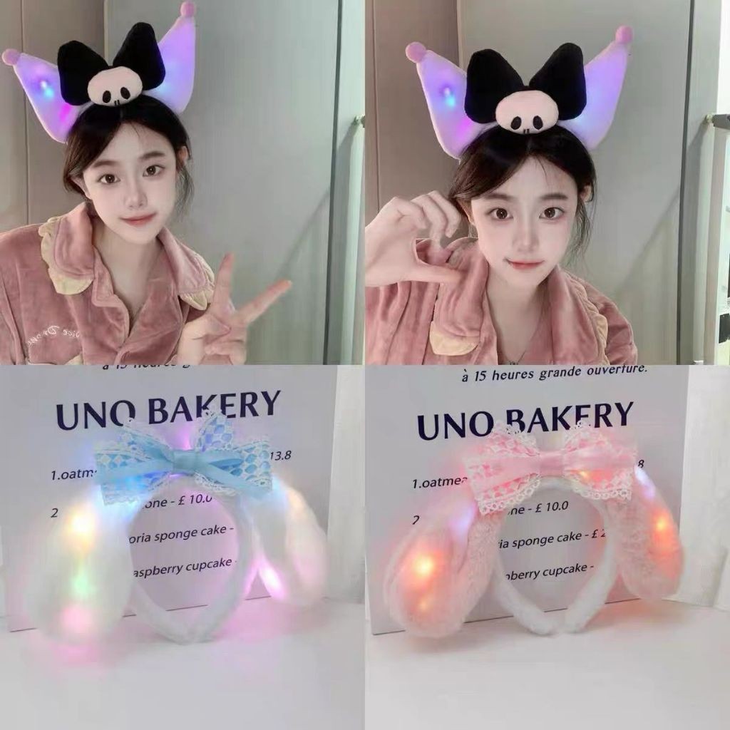 Jual (STR23) Bando Cosplay Cinamorol Kuromi Sanrio LED lucu Bando ...