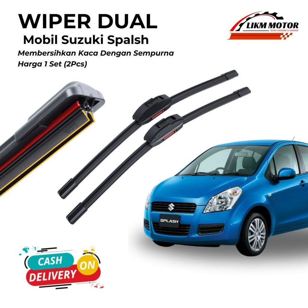 Jual Wiper Dual Suzuki Splash 2 Lapis Karet Blade 1 Set Kiri dan Kanan ...