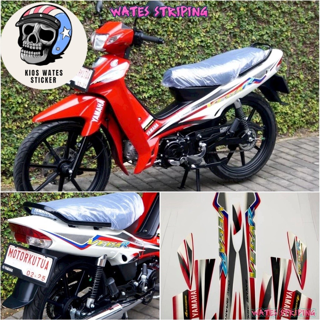 Jual Striping Decal Polet Sticker Yamaha Vega r 2004 merah putih list ...