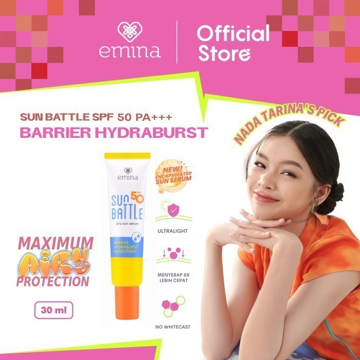 Jual Emina Sun Battle Spf 50 Pa++++ Barrier Hydraburst Sunscreen 30ml | Shopee Indonesia