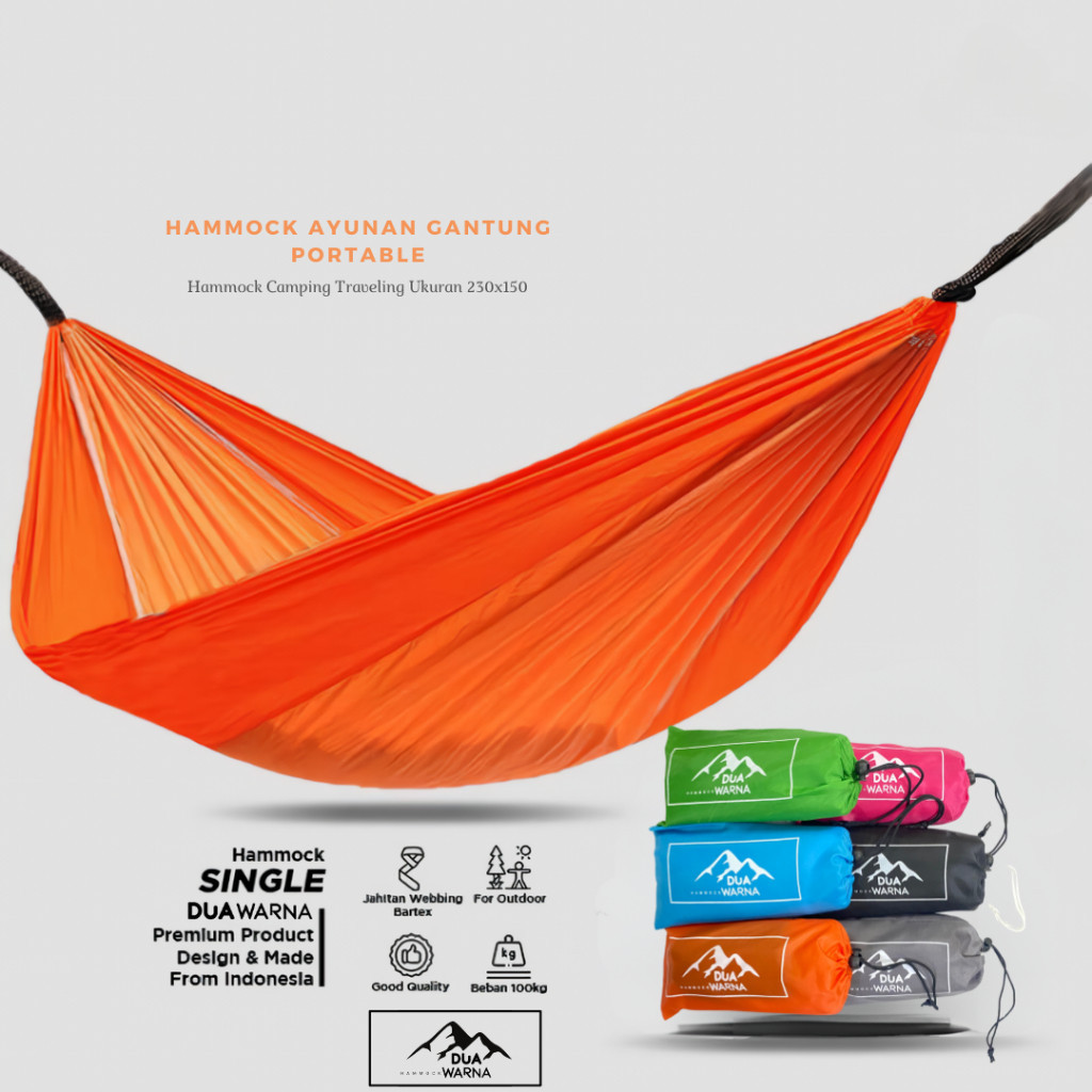 Jual WLS Hammock Ayunan Gantung Hammock Camping Traveling Ukuran [ 230 x 150 ] | Shopee Indonesia