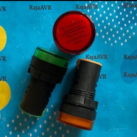Jual DS99 Lampu Pilot Lamp Panel 22mm 220VAC Kuning Merah Hijau ...