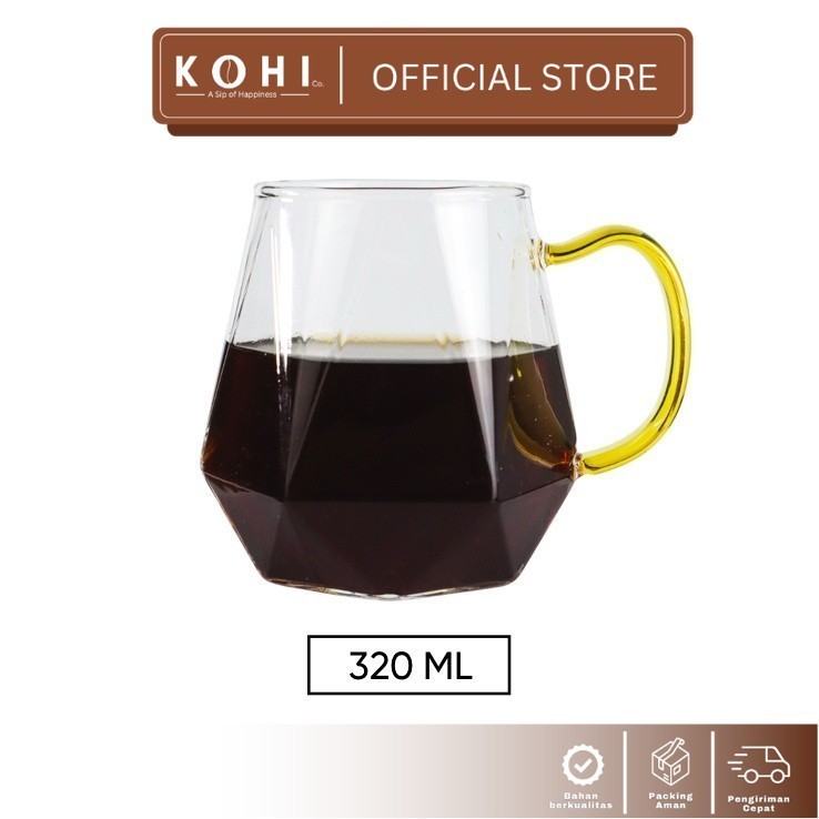Jual One Two Cups Gelas Cangkir Kopi Teh Diamond Texture Glass 320ml PF250 | Shopee Indonesia
