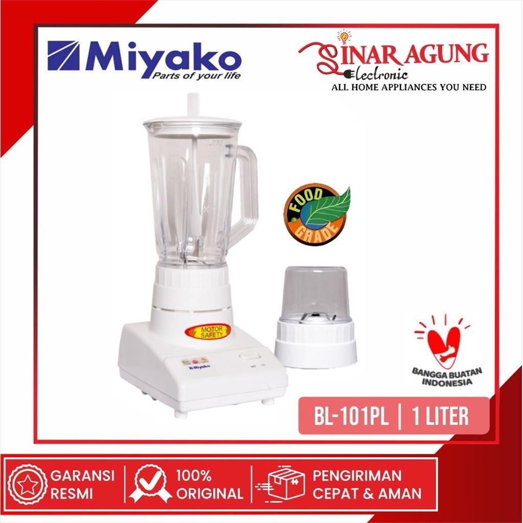 Jual MIYAKO BL101PL / BL-101PLZ BLENDER PLASTIK 2IN1 1L - GARANSI RESMI ...