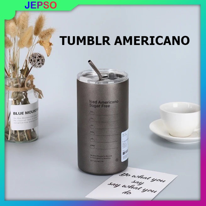 Jual Tumbler Americano/tumblr Stainless Steel Coffee Tea 600ml Aesthetic / Ice Americano Botol ...