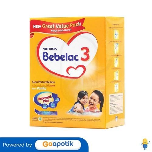 Jual Nutricia Bebelac 3 Hiq-Eq Usia 1-3 Tahun Rasa Vanila 1000 Gram Box ...
