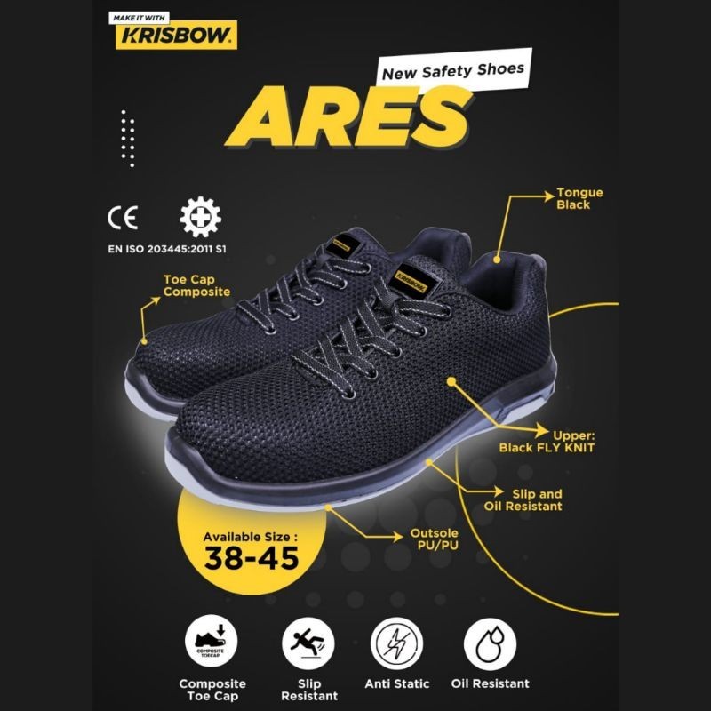 Jual Sepatu Safety Krisbow Ares 4 Inch | Shopee Indonesia