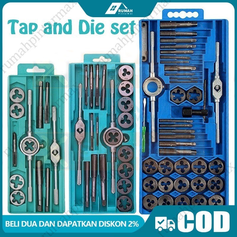 Jual 40PCS HAND TAP TAPS DIE DIES SENAI SNAI DRAT MUR ULIR KODENKI 40 PCS/Tap Die Set 40 pcs ...