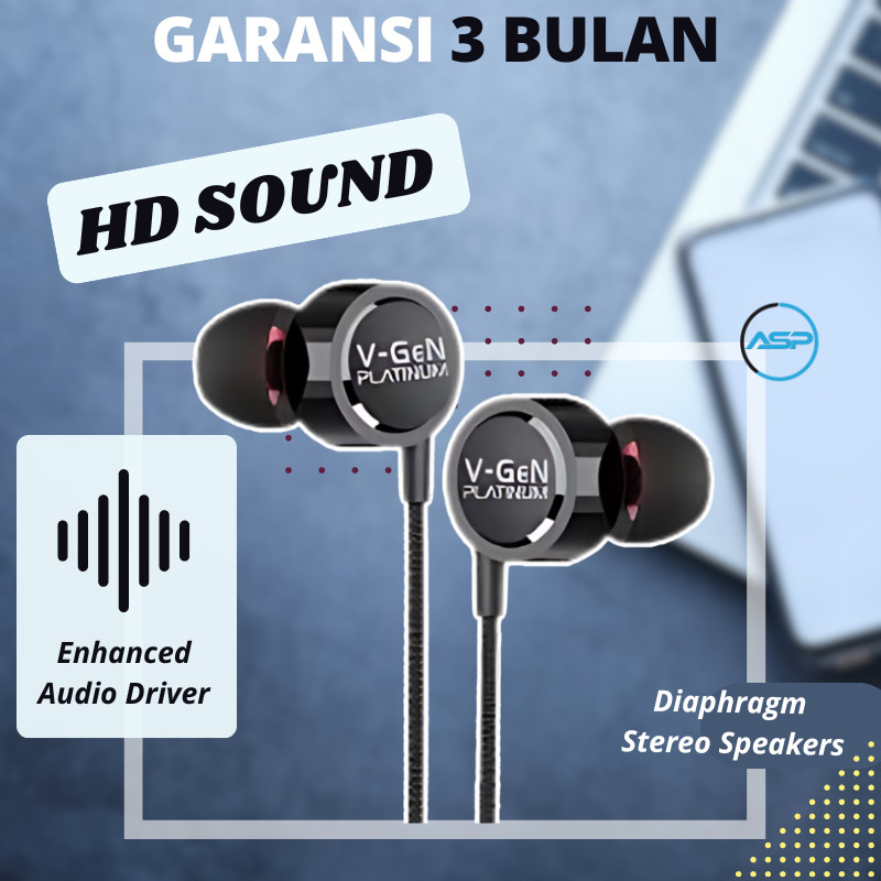 Jual In Ear Earphone Vgen Headset Kabel Extra Bass Platinum Series ...