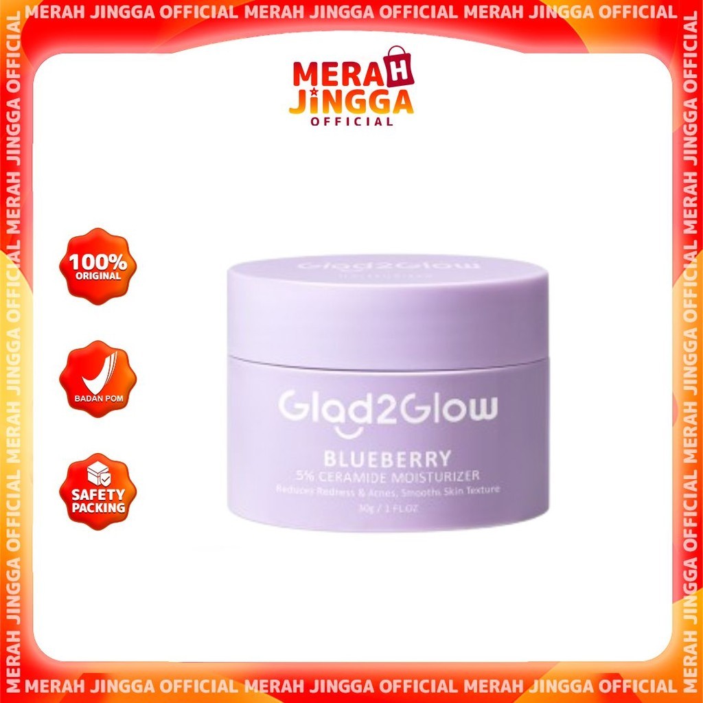 Jual Glad2Glow Blueberry Moisturizer Cream 5x Ceramide Skin Barrier ...