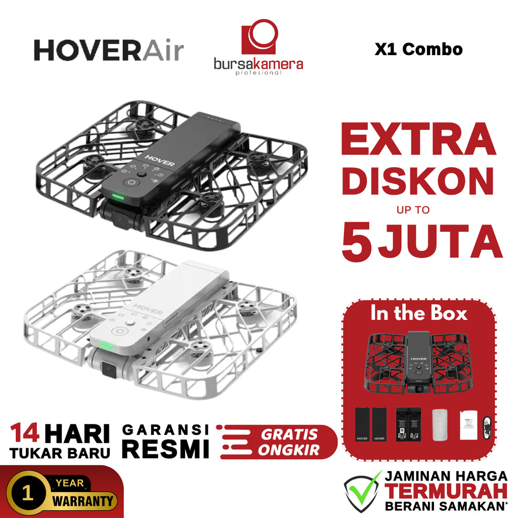 Jual HoverAir Hover Air X1 Combo Set Self-Flying Camera Pocket-Sized Hover Air X-1 Drone Camera ...