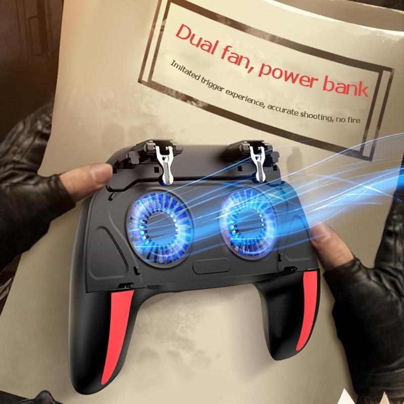 Jual H10 Game Controller Cooling Fan Game-pad for Pubg Trigger Dual ...