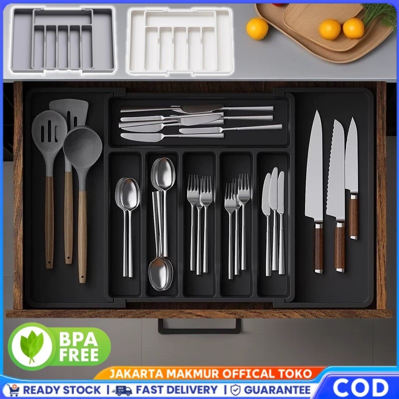 Jual Expandable Tray Laci Penyimpanan Alat Makan Serbaguna Drawer ...