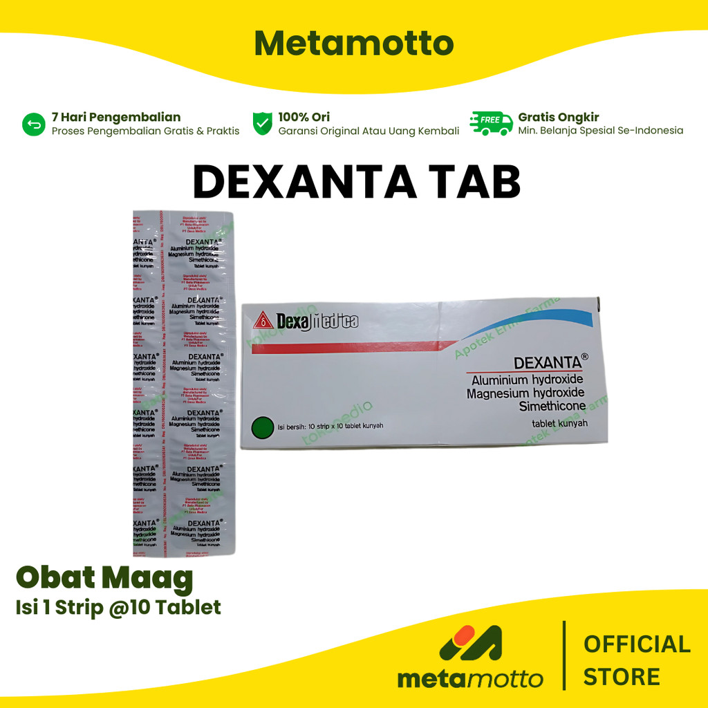 Jual Dexanta Tablet Kunyah Strip / Box - Deksanta Antasida Obat Maag ...
