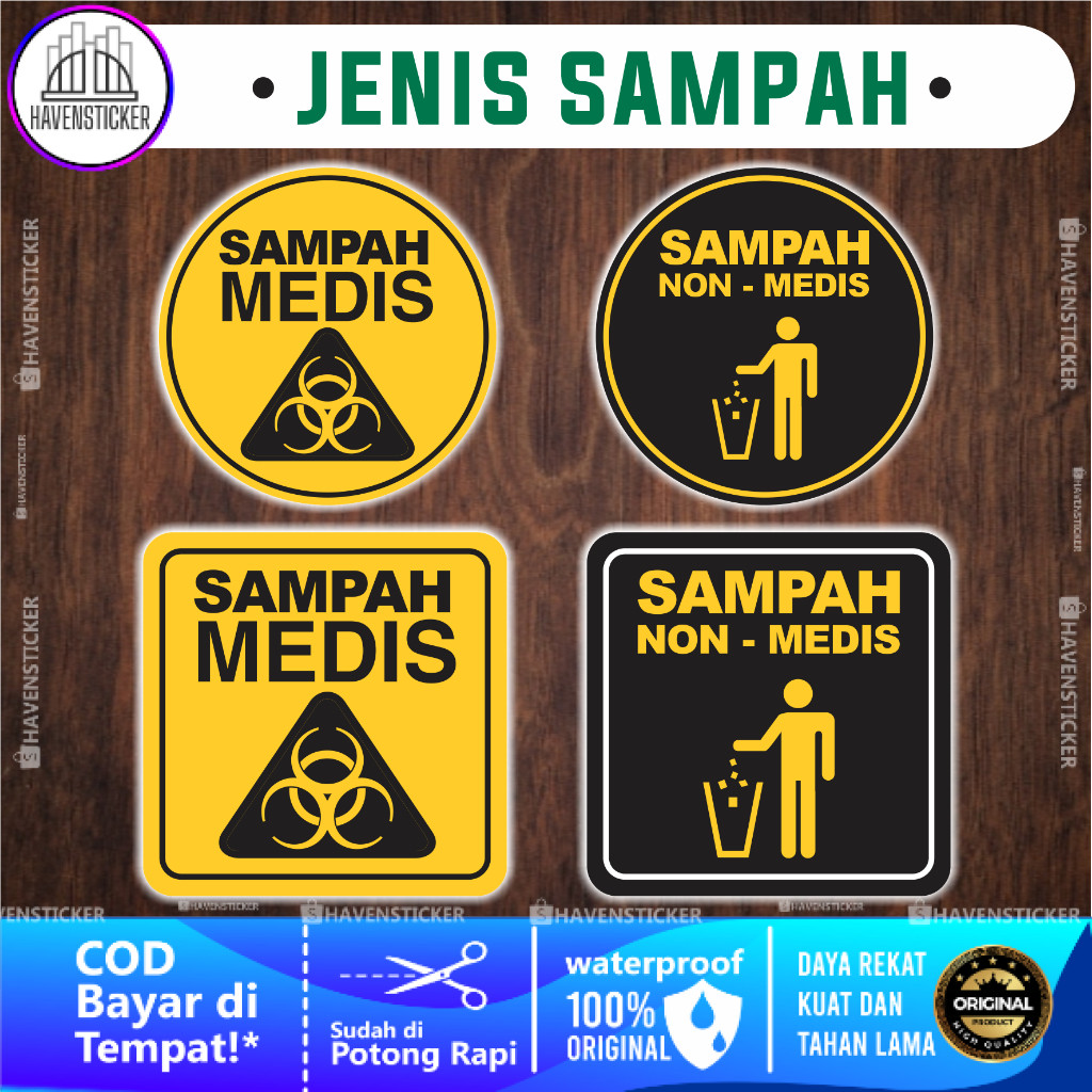 Jual Stiker Sampah Medis & Non Medis Laminasi Kilat | Shopee Indonesia