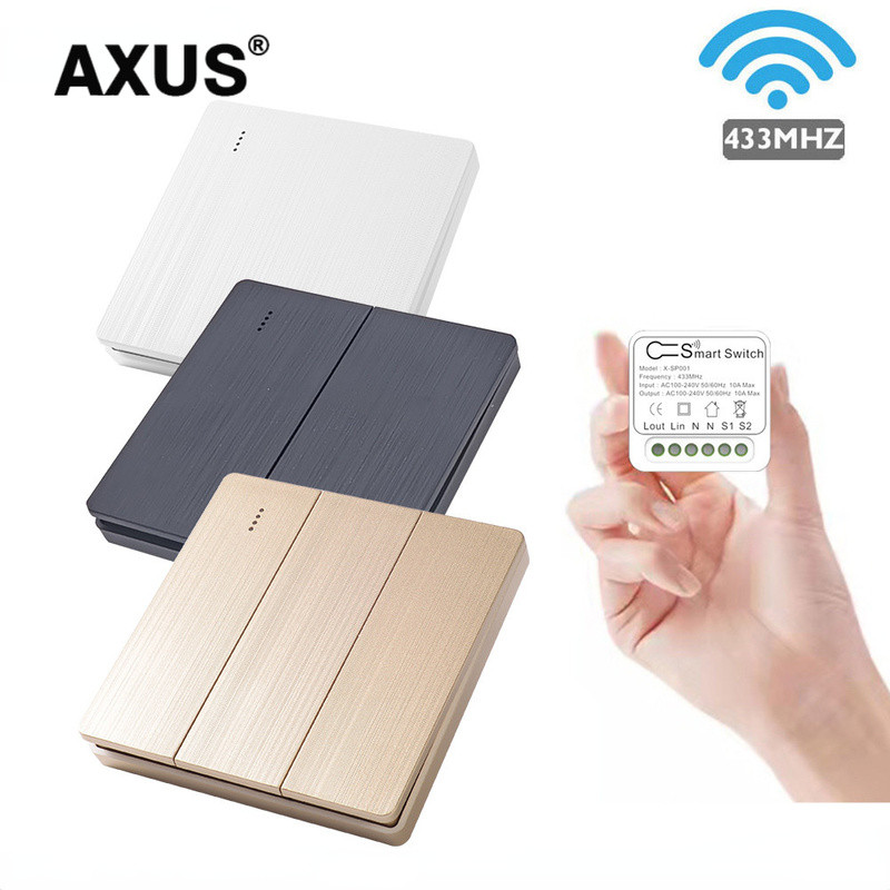 Jual AXUS EU 10A Mini RF 433mhz Smart DIY Wireless Switch 110V 220v ...
