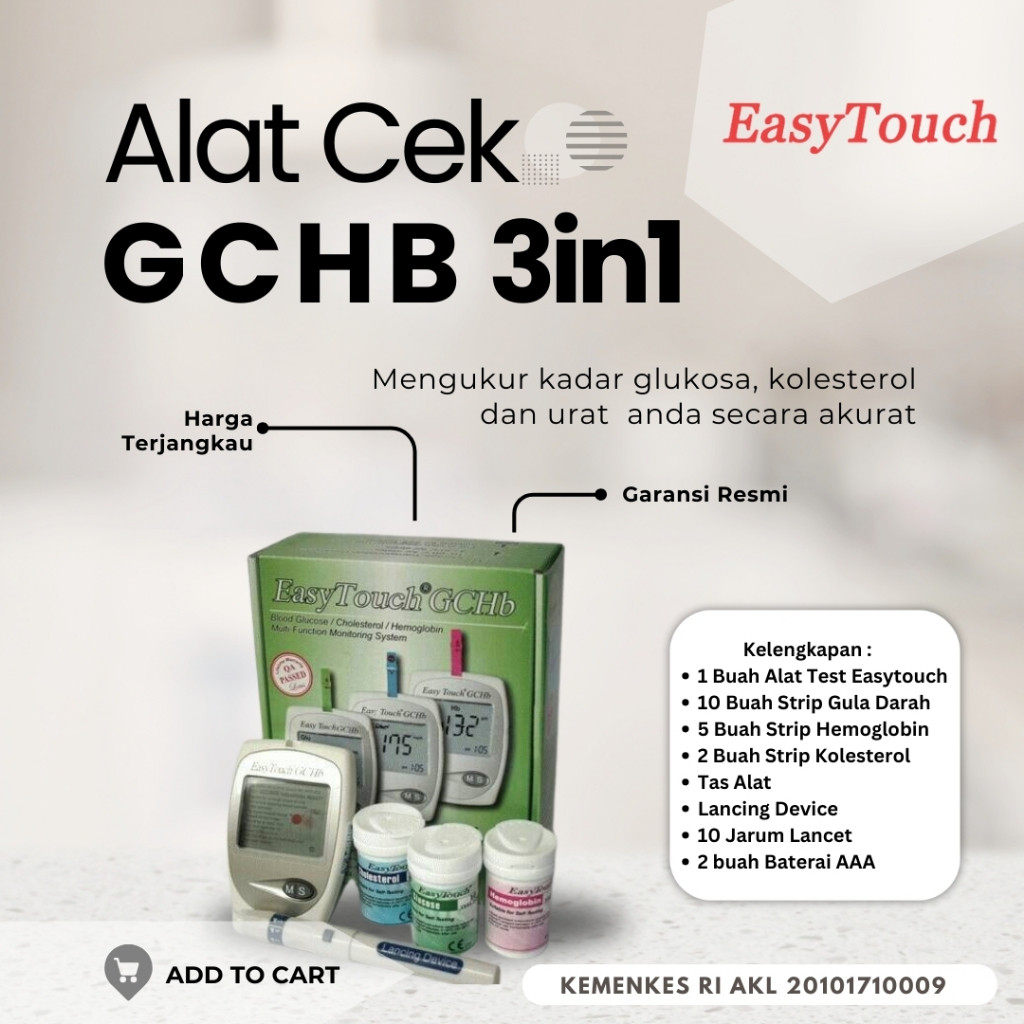 Jual Easy Touch Alat GCHb Glukosa Cholestrol Hemoglobin GHC GCH | Shopee Indonesia