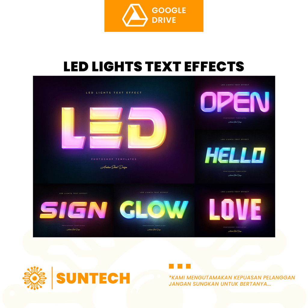 Jual LED LIGHTS TEXT EFFECTS | PHOTOSHOP | Shopee Indonesia