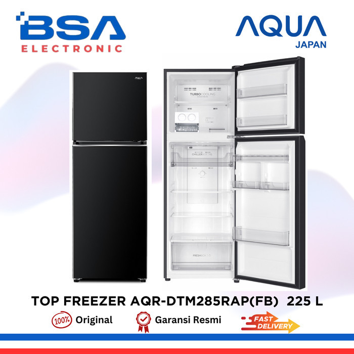 Jual AQUA Elektronik AQR-DTM285RAP(FB) Kulkas 2 Door 225L - Inverter -Turbo cooling - Black ...
