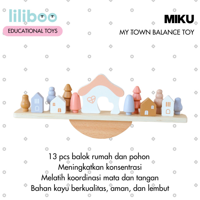Jual LILIBOO MIKU Mainan Edukasi Anak Montessori Kayu My Town Balance ...