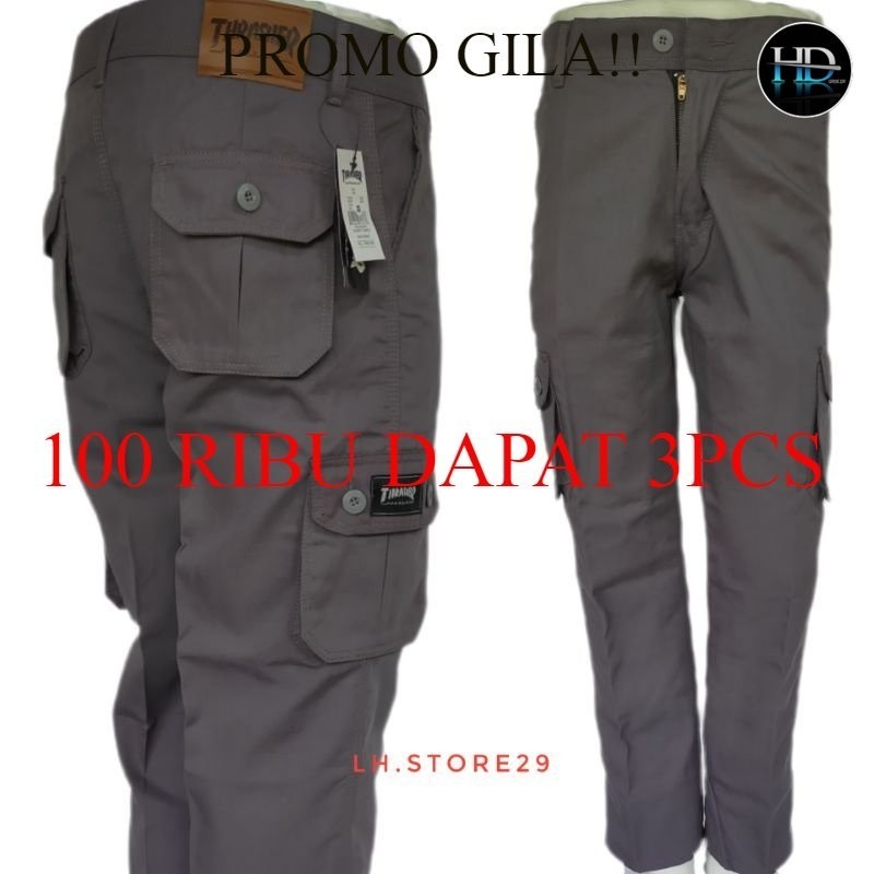 Jual PAKET HEMAT 100 RIBUAN DAPAT 3PCS Celana Panjang Pria Celana Cargo Panjang Ukuran 28-38 ...