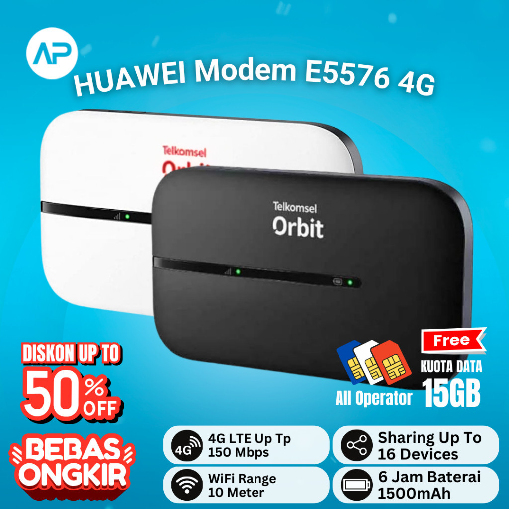 Jual promo cod-// HUAWEI Mifi Router Modem E5576 Orbit 4G LTE All ...