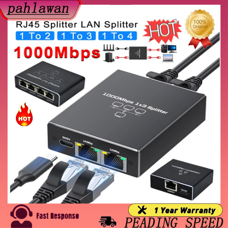 Jual RJ45 LAN / Rj45 splitter Connector Adapter 1 to 4 Port Soket ...