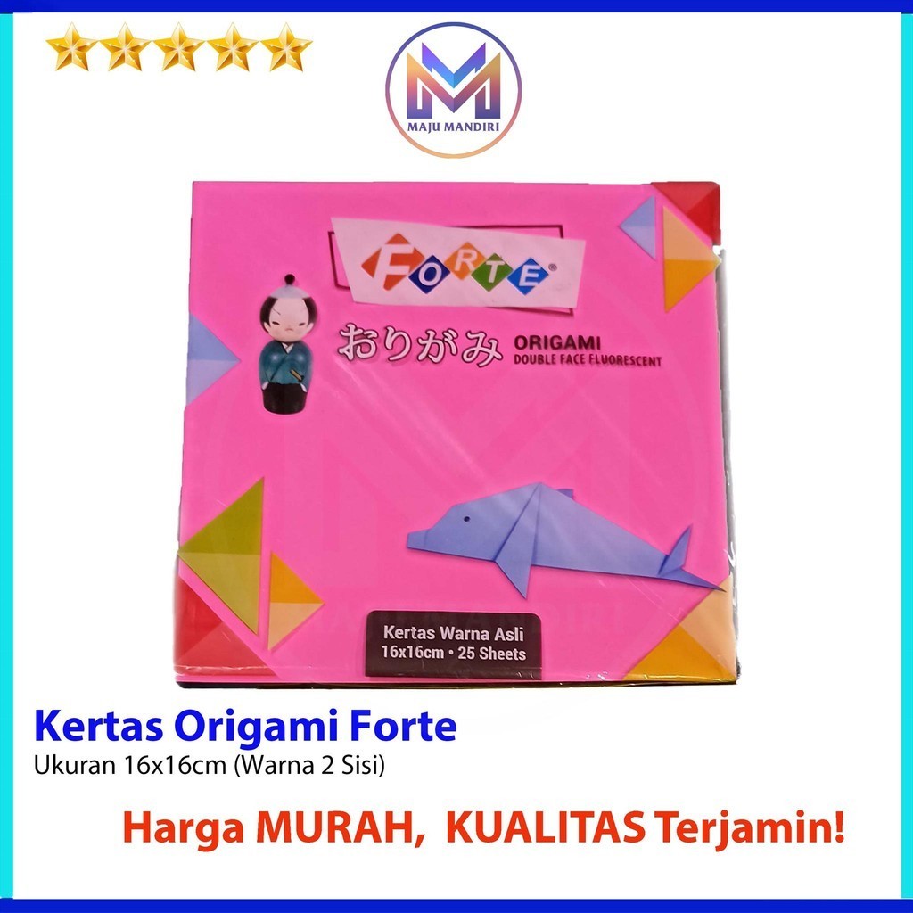 Jual Kertas Origami Forte Besar / Kertas Lipat 2 Sisi Isi 25 Lembar ...