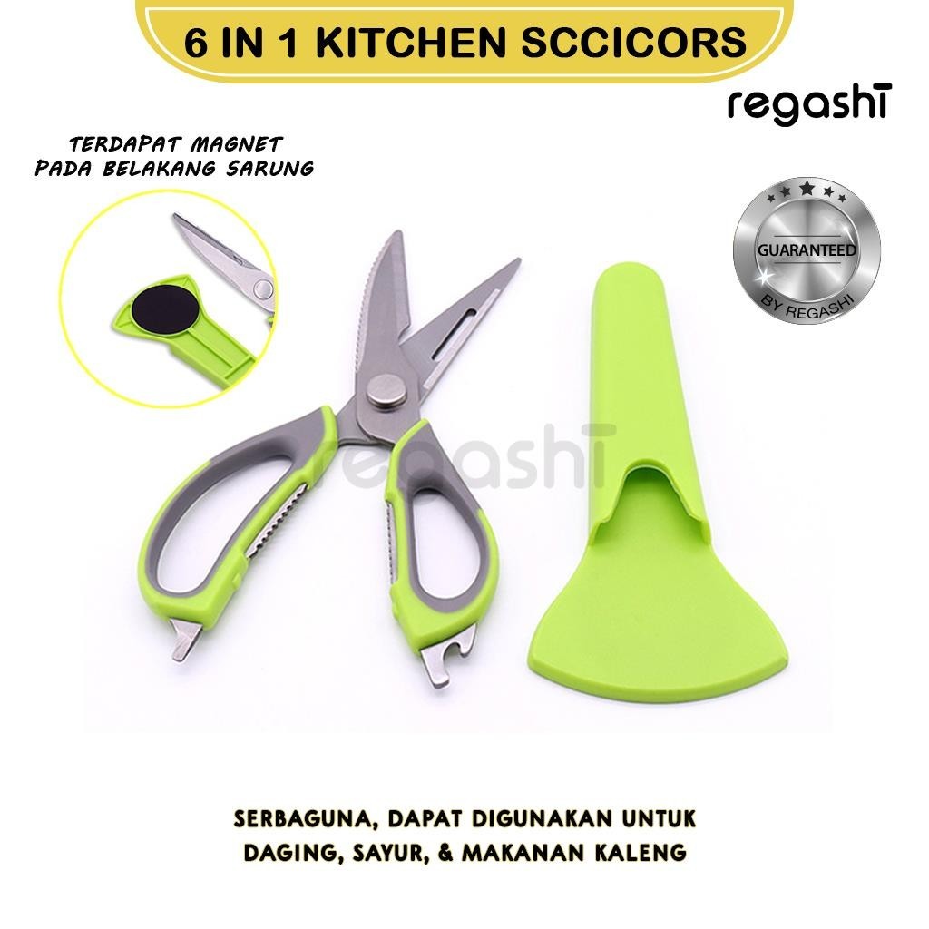 Jual 6 in 1 Gunting Dapur Serbaguna | 6 in 1 Scissors | Shopee Indonesia