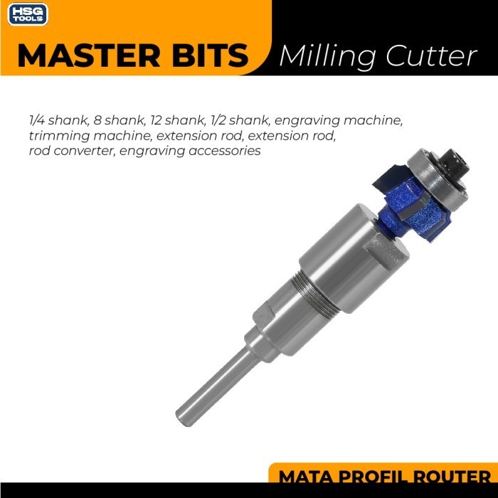 Jual MASTER BIT SAMBUNGAN MATA PROFIL ROUTER EXTEND ROD CONVERTER 1/4 ...