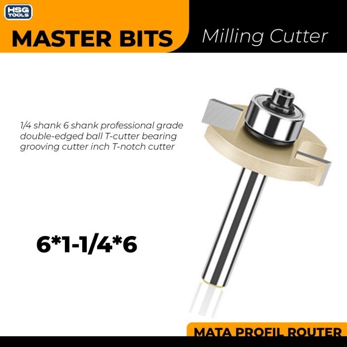 Jual MASTER BIT MATA PROFIL ROUTER GROOVING BALL T-CUTTER 6MMX1-1/4 ...