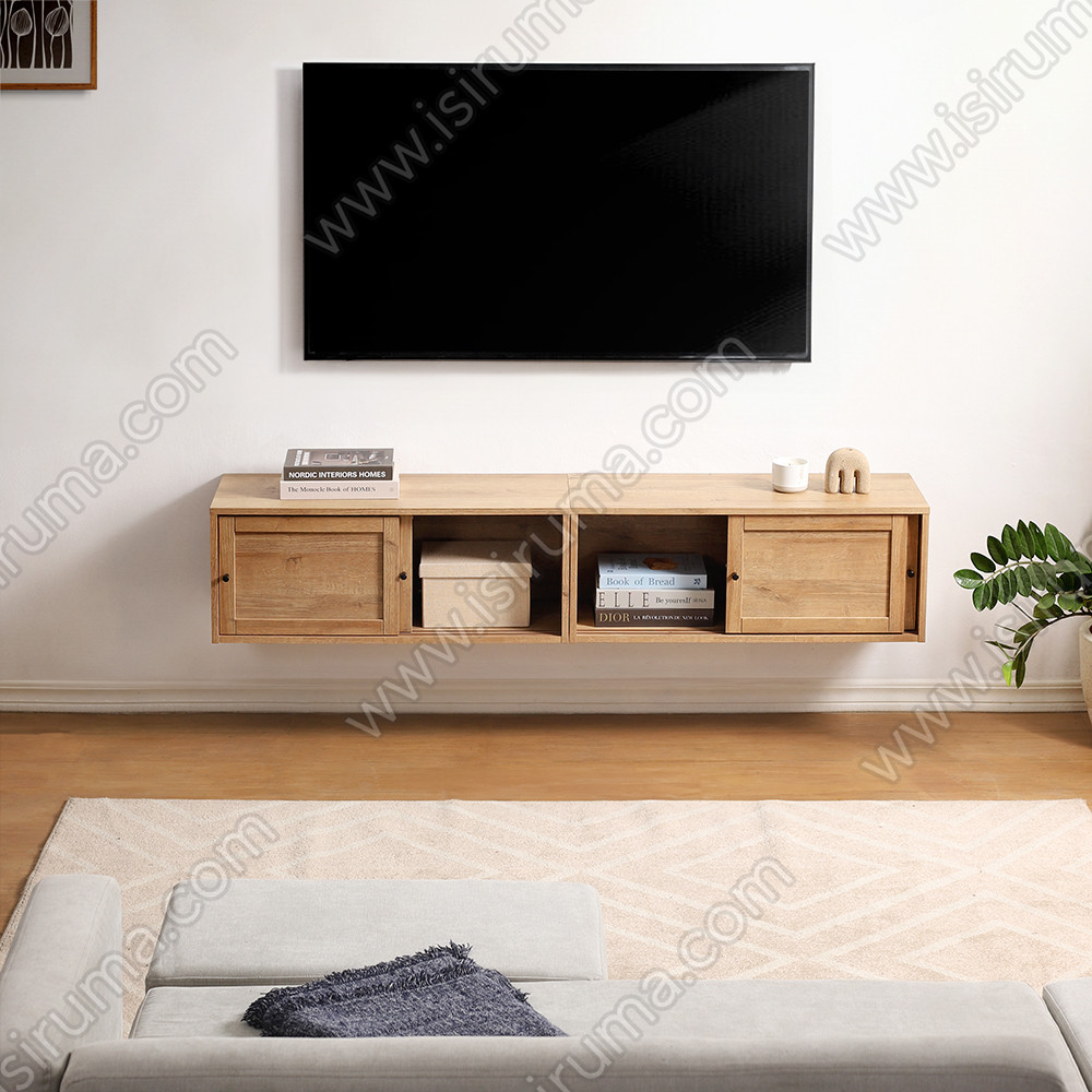 Jual Rak Meja TV Gantung Dinding Minimalis SET ARC WALL MOUNT TV STAND ...