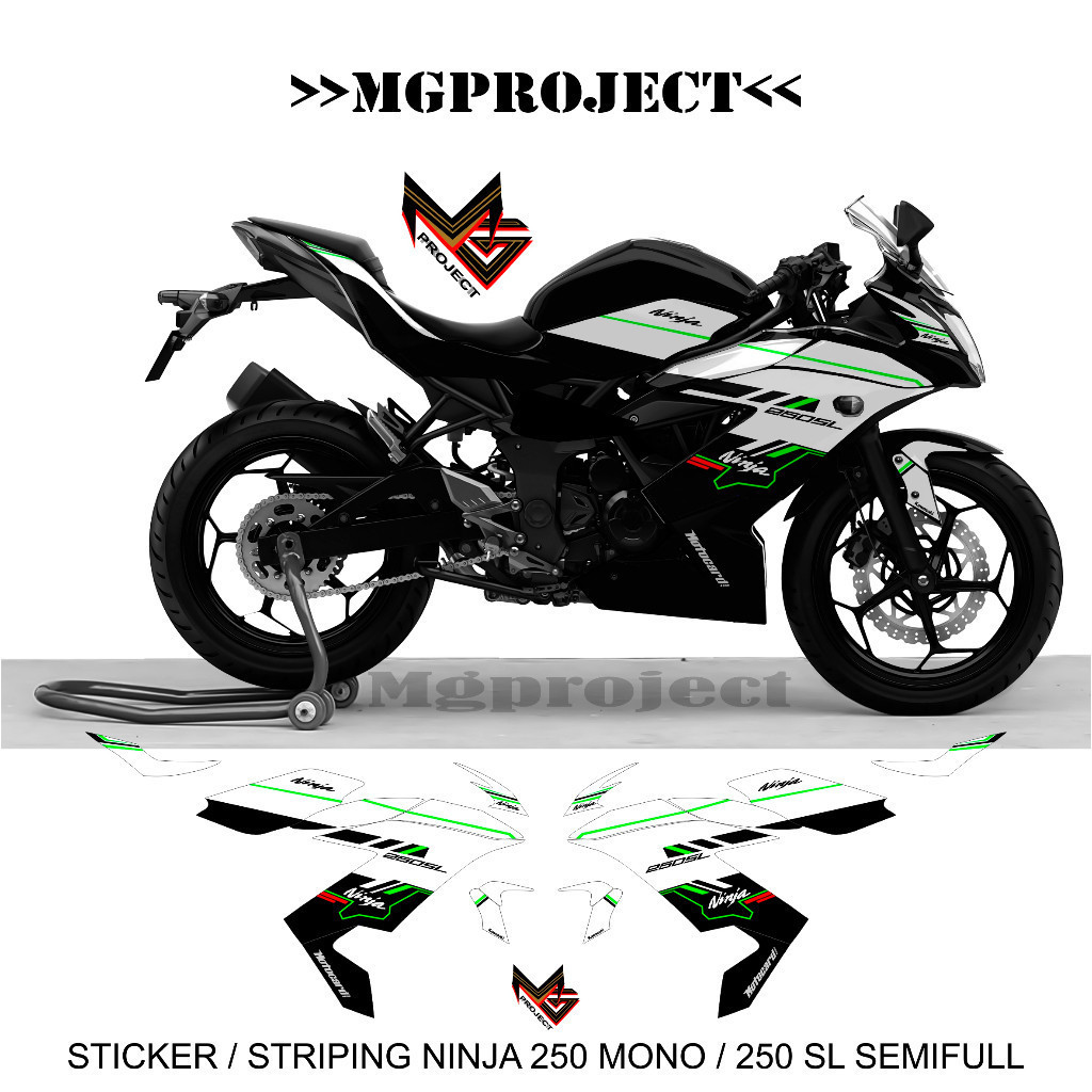 Jual ninja mono 3, striping ninja mono 250 sl, stiker kawasaki ninja ...