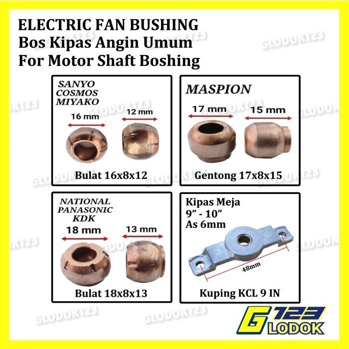 Jual Bos Bosing Bearing Gentong Kipas Angin Cosmos Miyako Sanyo Umum ...