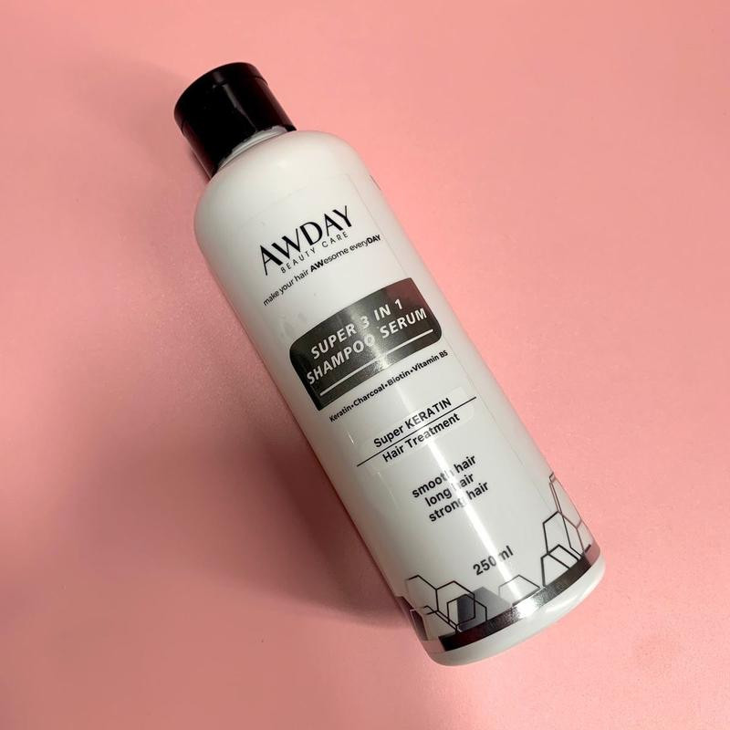 Jual AWDAY super 3in1 shampoo 250ml Super Keratin Shampoo / Charchoal ...