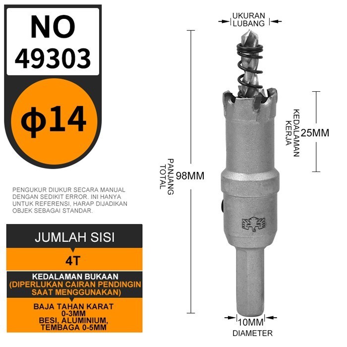 Jual Mata Bor Bulat Carbide Tip Beton Besi Hole Saw Wood Pelubang Metal ...