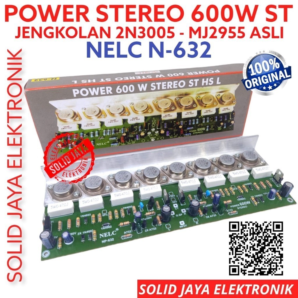 Jual KIT POWER 600W NELC STEREO JENGKOL ST N632 MJ2955 2N3055 600 W ...
