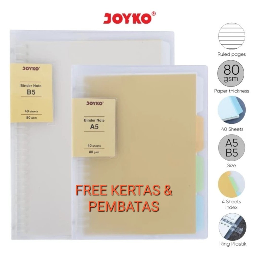 Jual Binder Note Cover Transparan Buku Tulis Joyko / Buku Catatan A5/B5 ...
